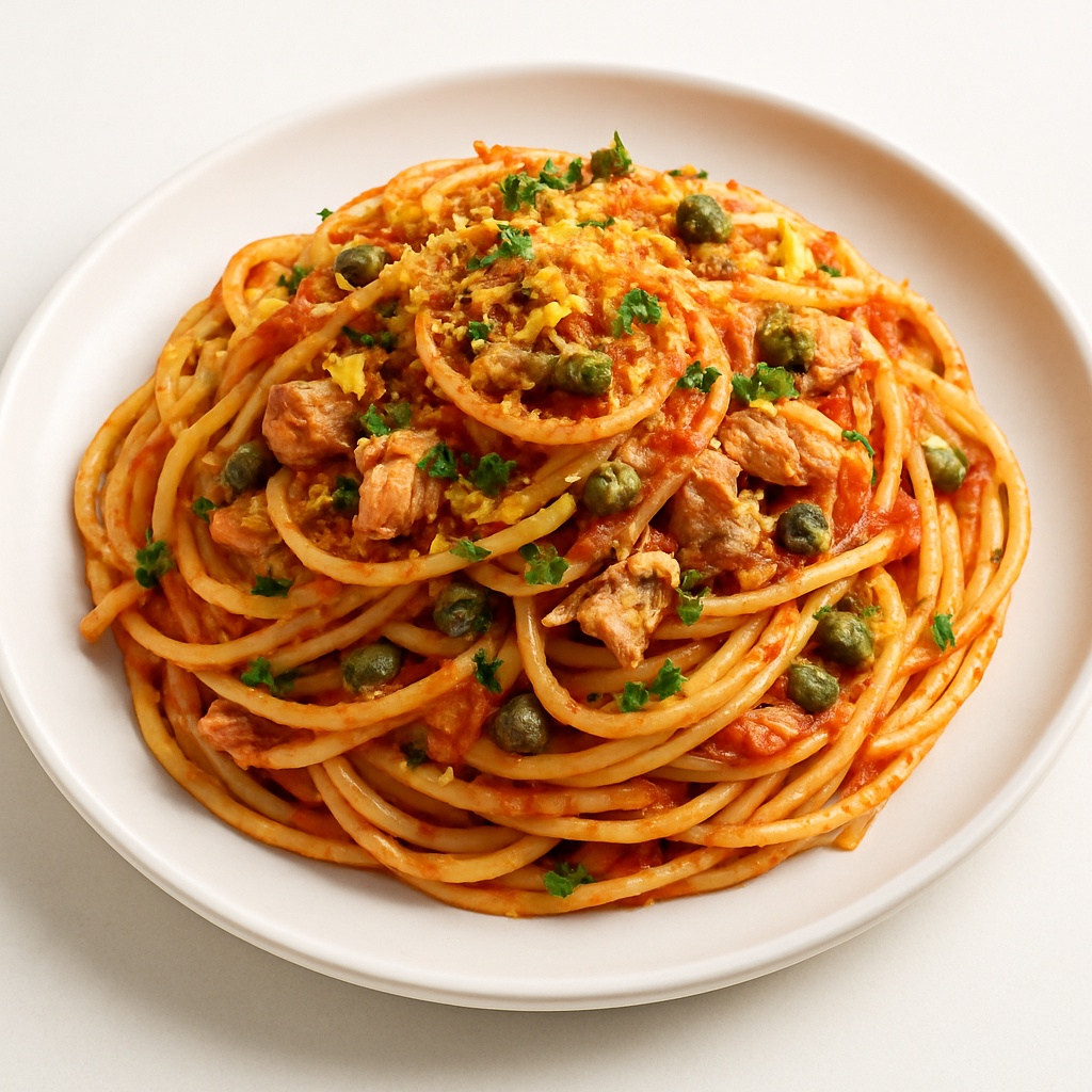 Bright & Briny Tuna Spaghetti | Box Family Kitchen